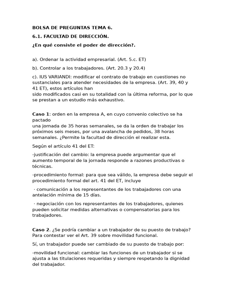 Bolsa de Preguntas Tema 6 | PDF | Salario | Salario mínimo