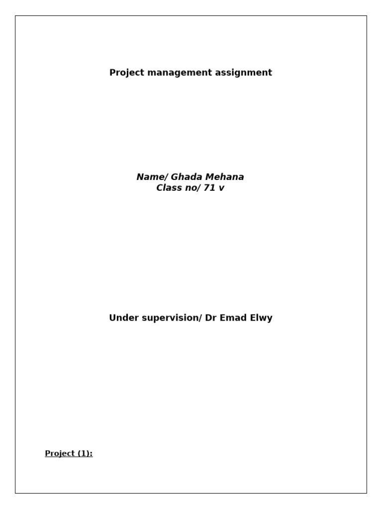 Project Management Assignment | PDF | Teaching Methods & Materials | Computers
