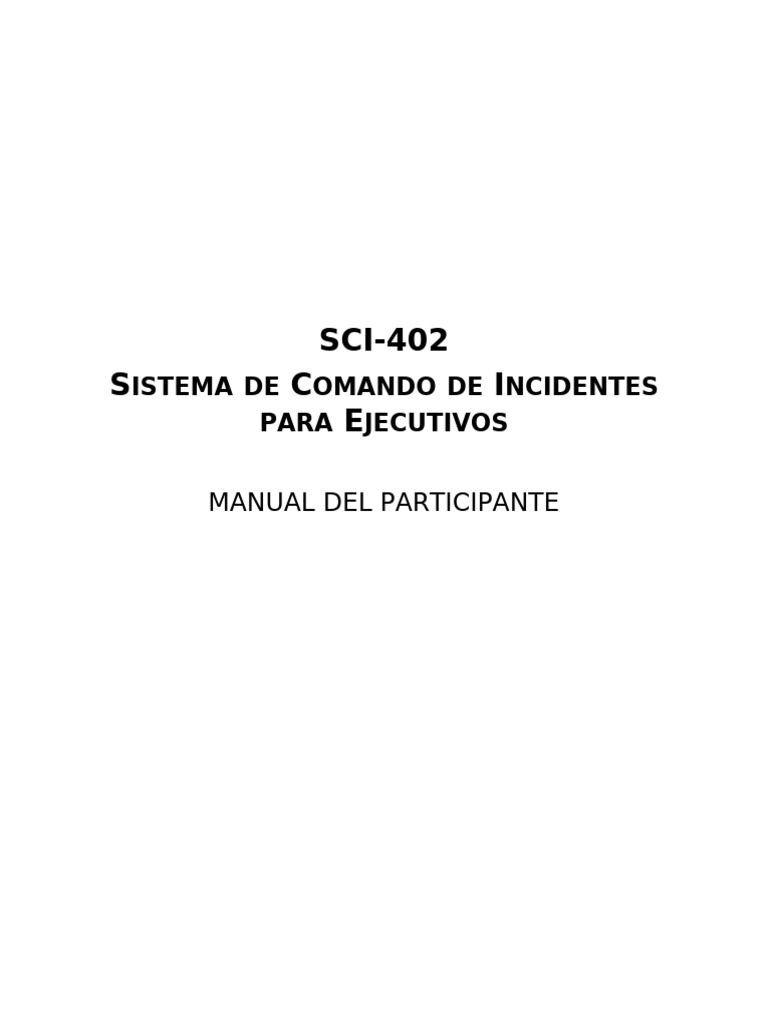 SCI-402 Manual de Estudiante | PDF | Planificación | Fuego fatuo
