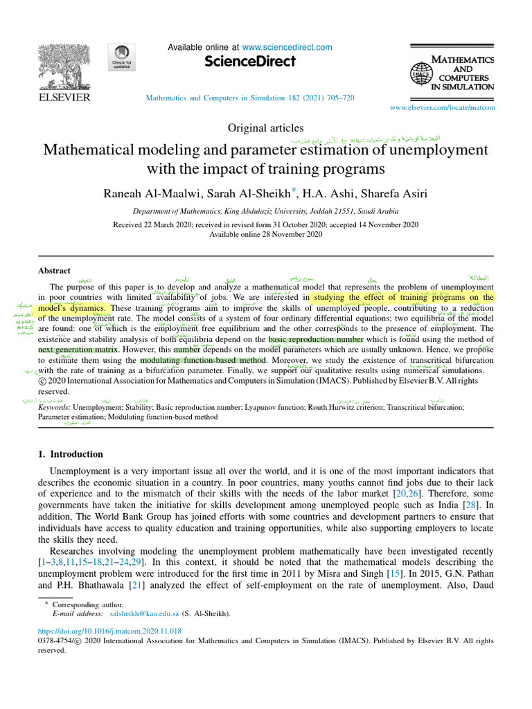 Mathematical Modeling and Parameter Estimation of Unemployment With The ...