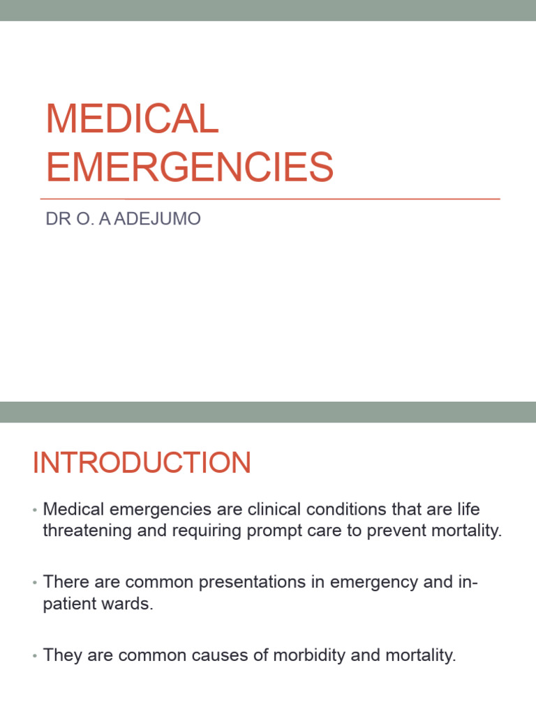 Medical Emergencies: Key Conditions & Management | PDF | Hypoglycemia ...