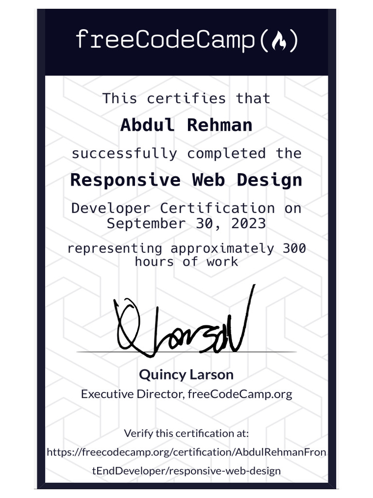 Frontend Developer Certificates | PDF