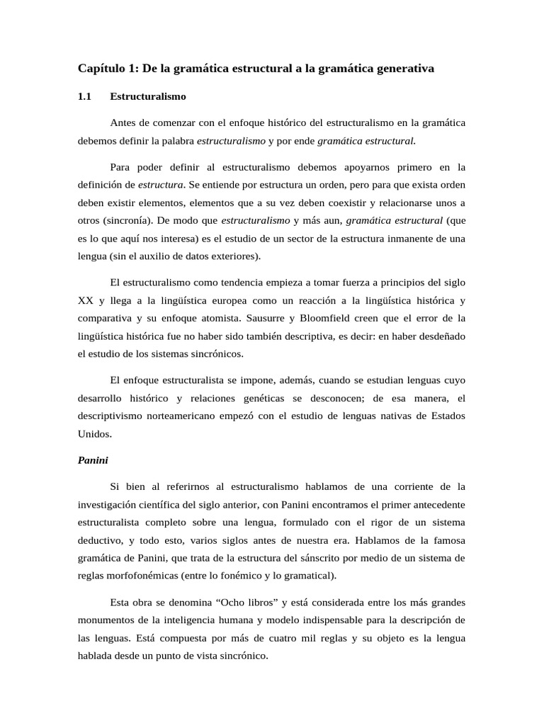 Gramatica Generativa | PDF | Lingüística | Sintaxis