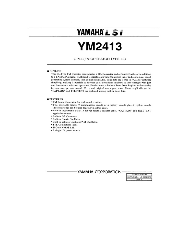 YM2413 Yamaha | PDF