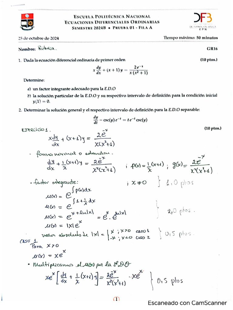 Prueba 01 Edo Gr16 2024b | PDF