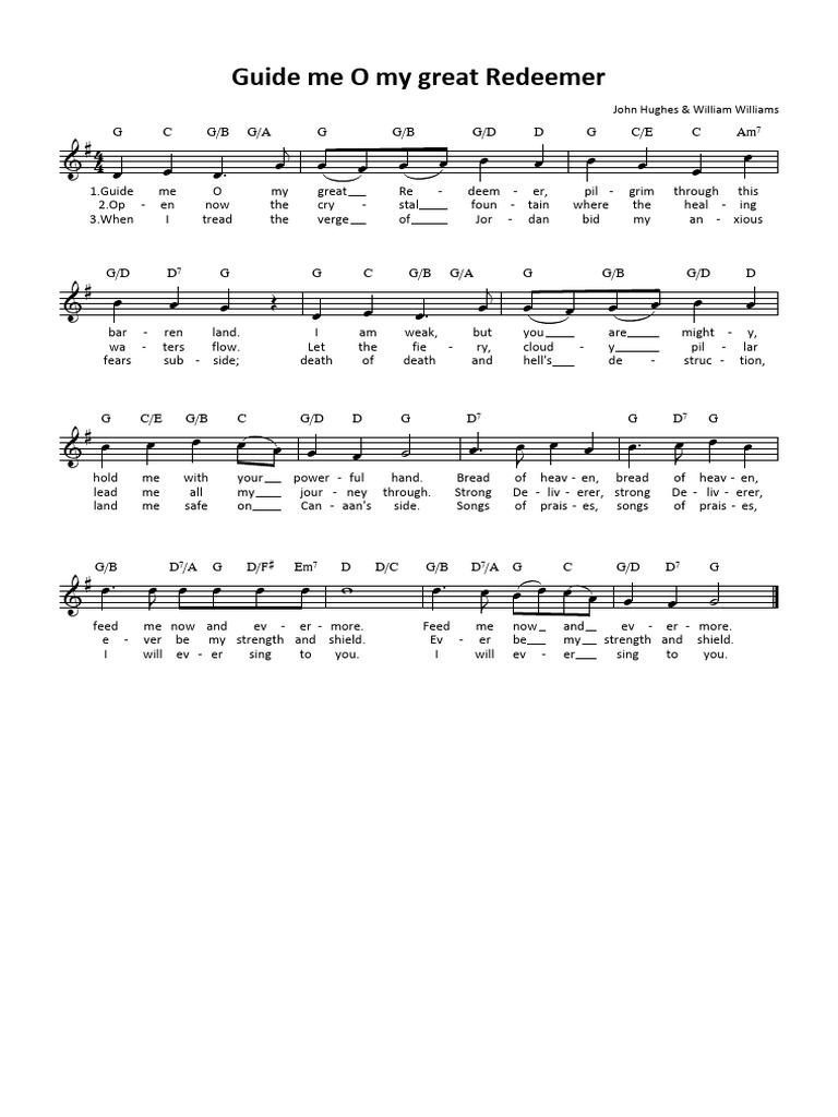 Guide Me O My Great Redeemer | PDF