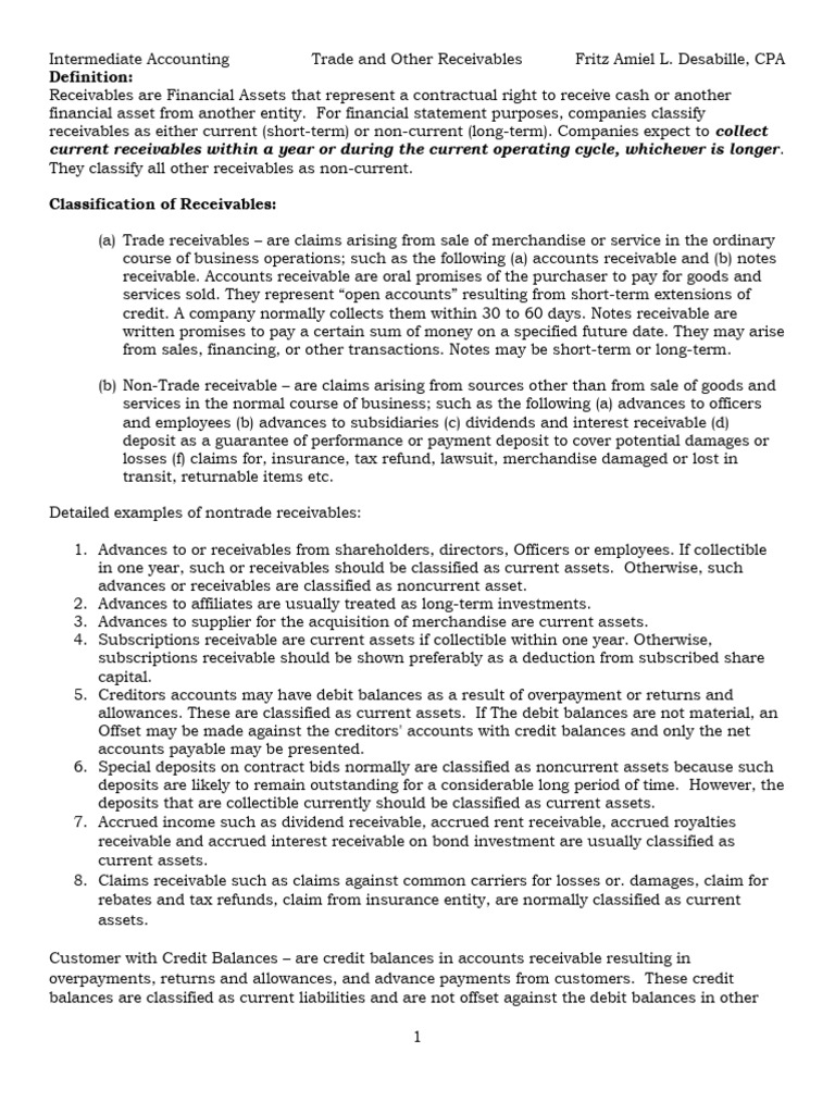 H04. Accounts Receivable - Introduction | PDF | Bad Debt | Debits And ...