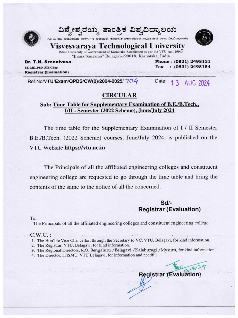 Time Table UG I-II Sem (2022 Scheme) | PDF