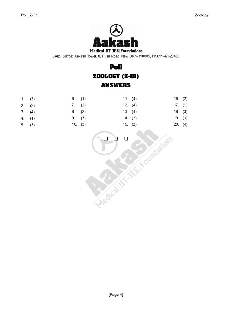 Poll Z-01 Zoology Sol | PDF