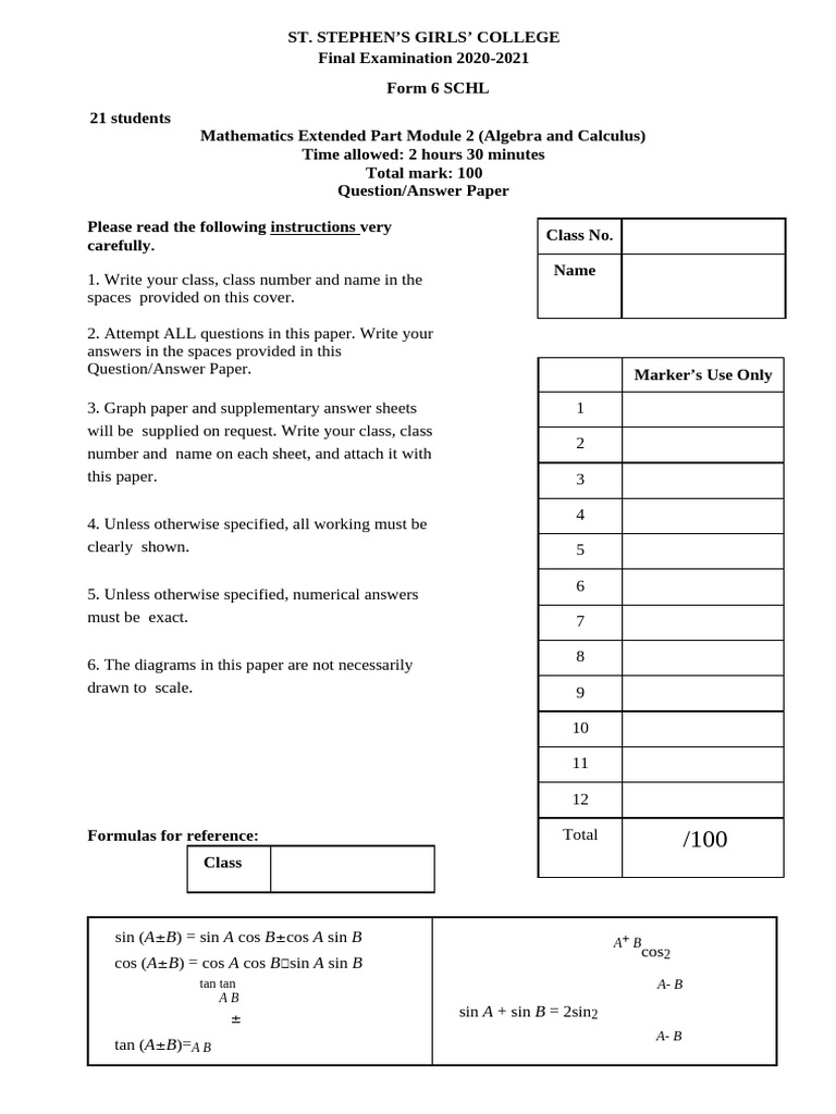 SSGC - 2021 - M2 Paper - Pallas Choi | PDF | Matrix (Mathematics ...