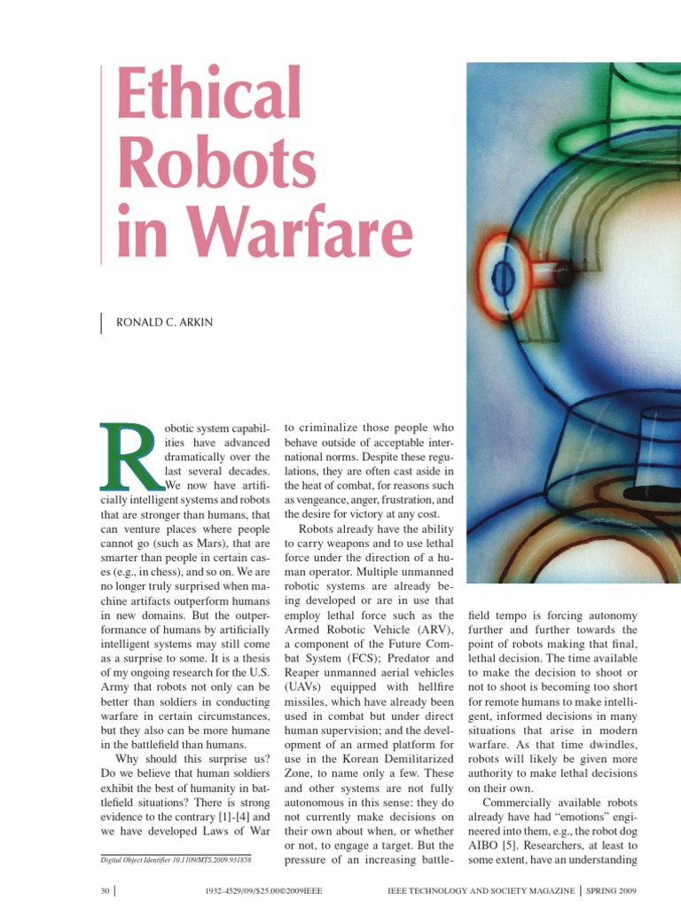 Ethical Robots in Warfare: Ronald C. Arkin | PDF | Robot | Robotics