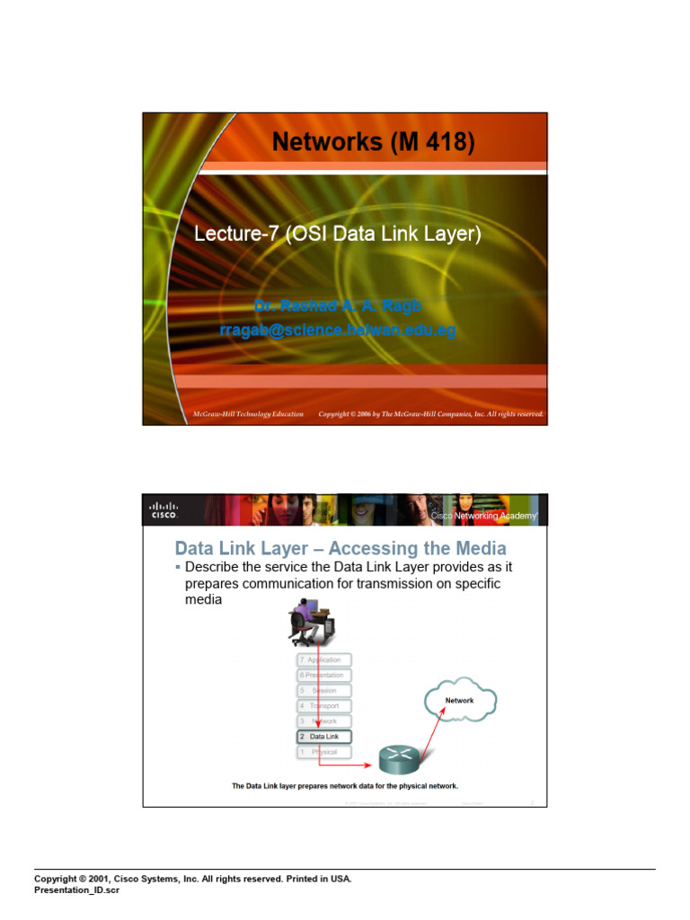 Network - Lecture 7 (Data Link Layer) | PDF | Computer Network | Network Topology