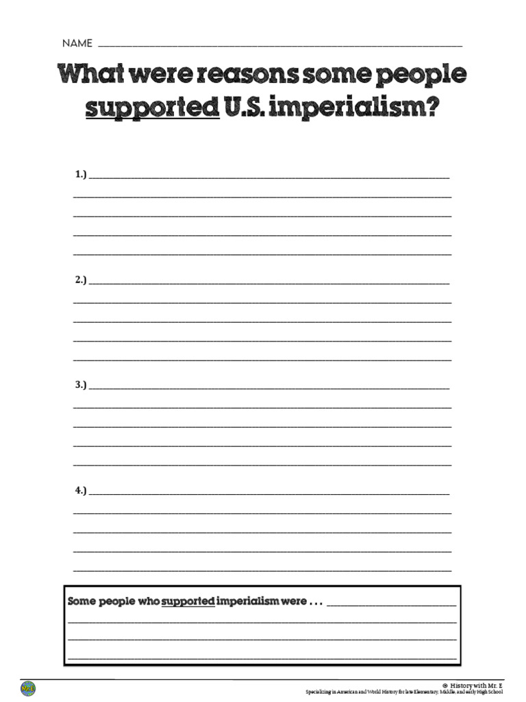 Imperialism Two Sides WORKSHEET | PDF