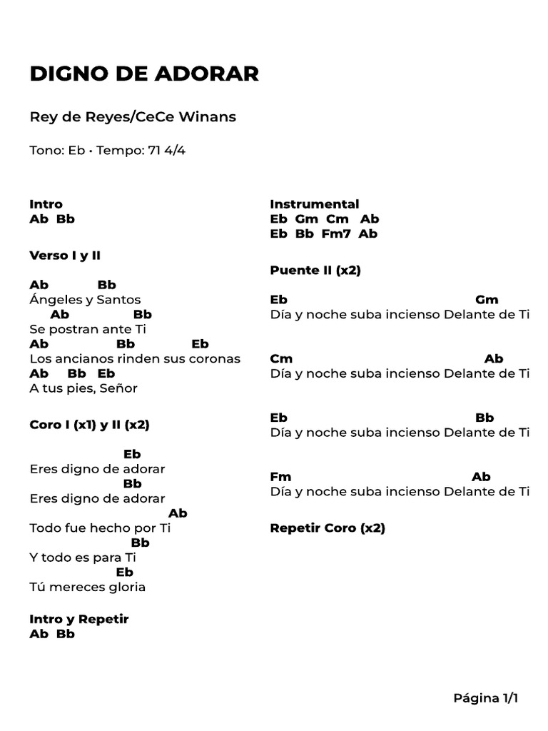 Digno de Adorar - Rey de Reyes - Eb | PDF