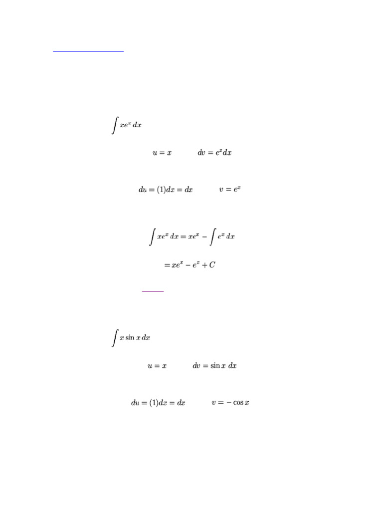 Tutorials Integration by Parts | PDF | Mathematics | Calculus