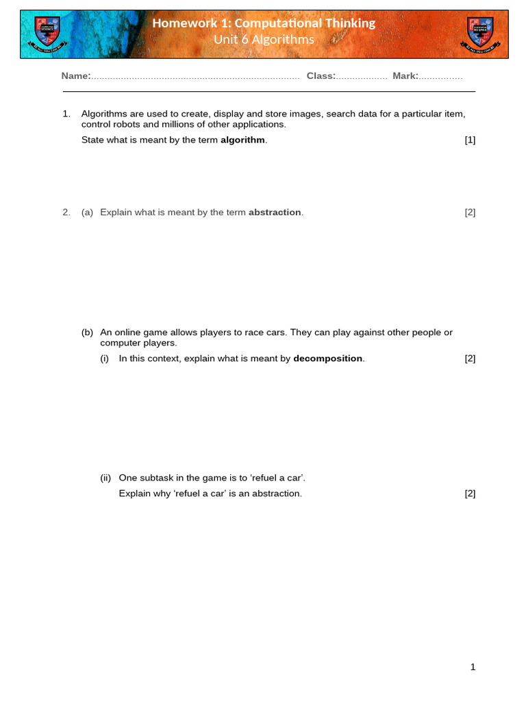 Homework 1 Cmputational Thinking-1 | PDF | Computers