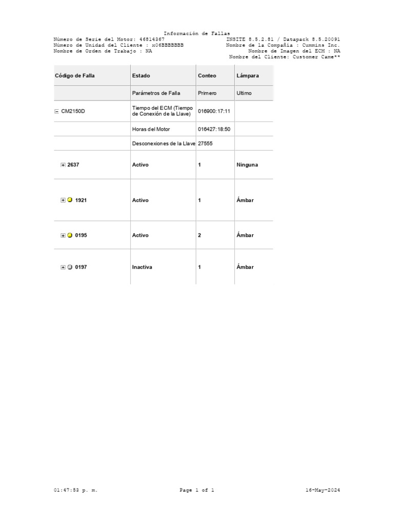 Codigos de Fallas Precancelacion | PDF