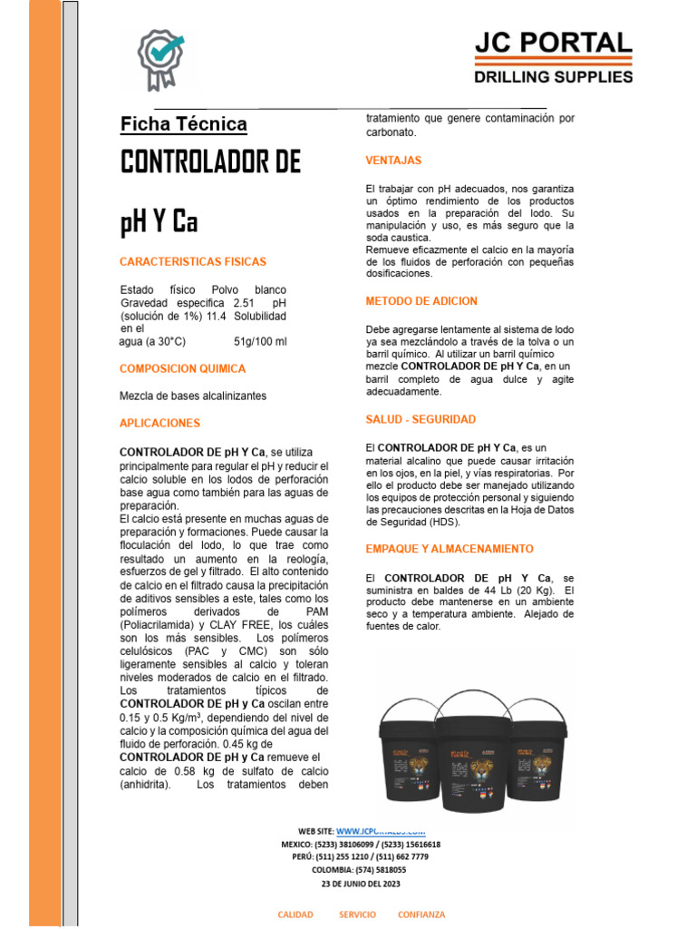 Controlador de PH y Ca - Ficha Tecnica | PDF | Agua | Ph
