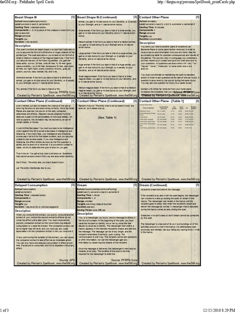 Alchemist Spell Level 5 | PDF | D20 System