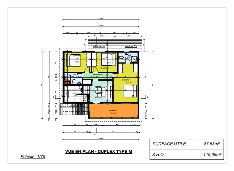 Plan Maison Duplex avec Cotation | PDF