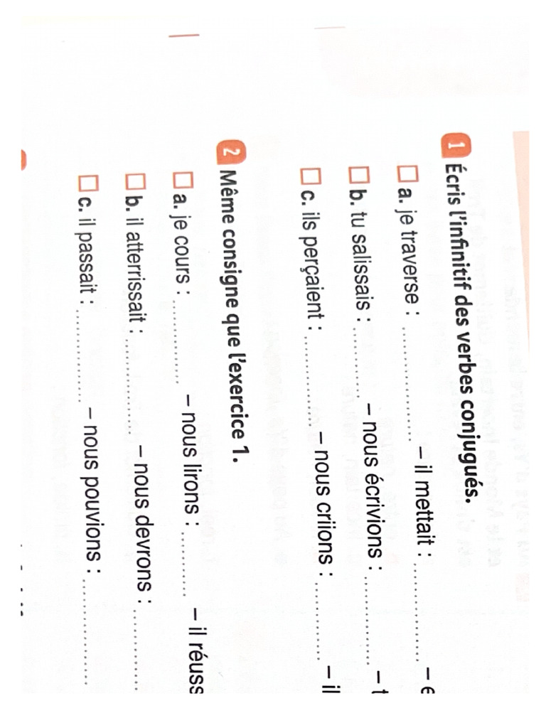 1 Écris L'infinitif Des Verbes Conjugués Du 2e Groupe | PDF