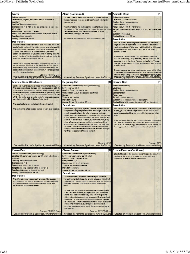 Bard Spell Level 1 | PDF