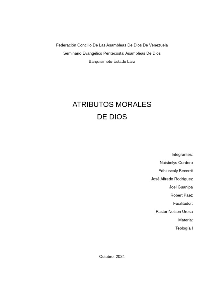 Atributos Morales de Dios | PDF | Misericordia | Amor