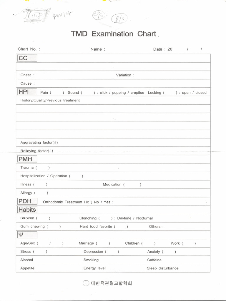 TMD Examination Chart SC | PDF