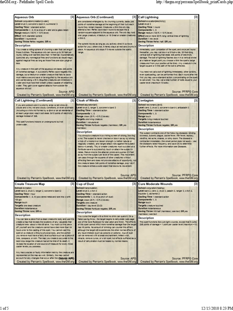 Druid spell level 3 | PDF | Lightning