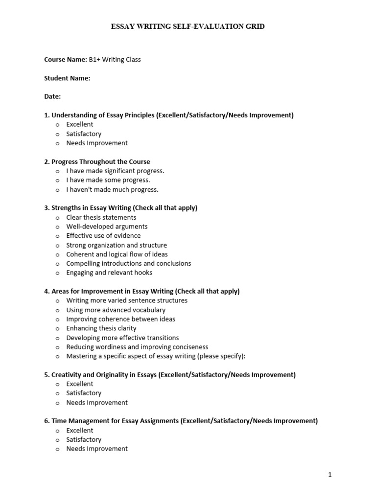 Self Evaluation | PDF | Essays | Human Communication