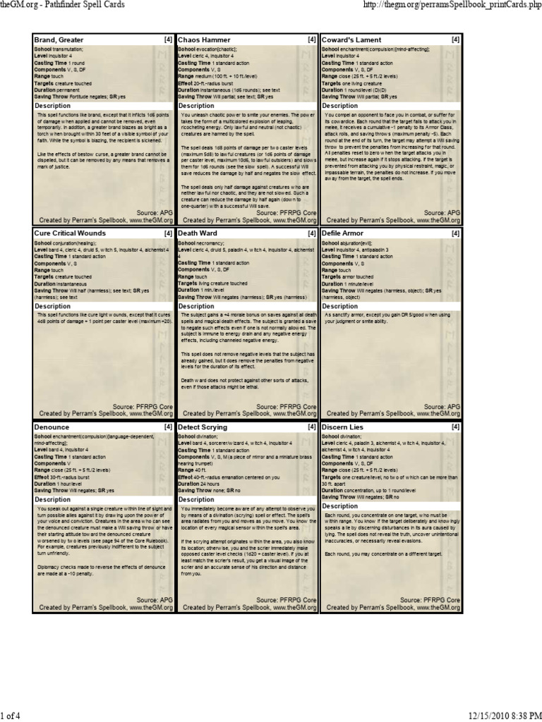 Inquisitor spell level 4 | PDF