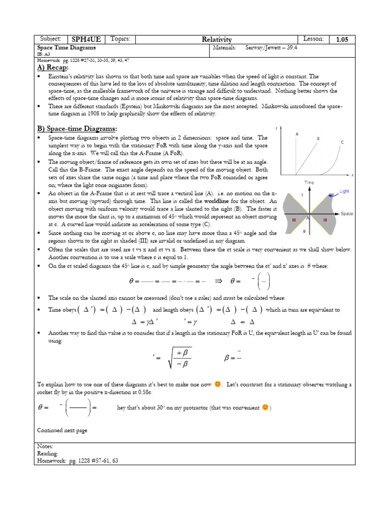 Understanding Space-Time Diagrams | PDF | Spacetime | Special Relativity