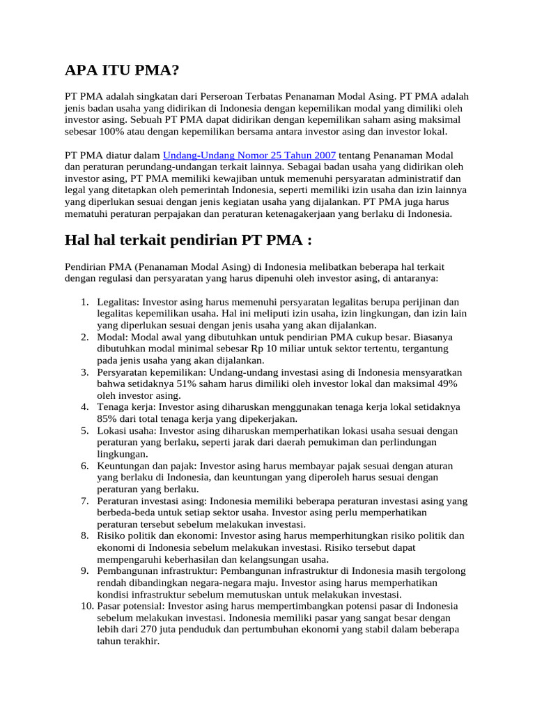 Apa Itu Pma | PDF | Bisnis | Hukum