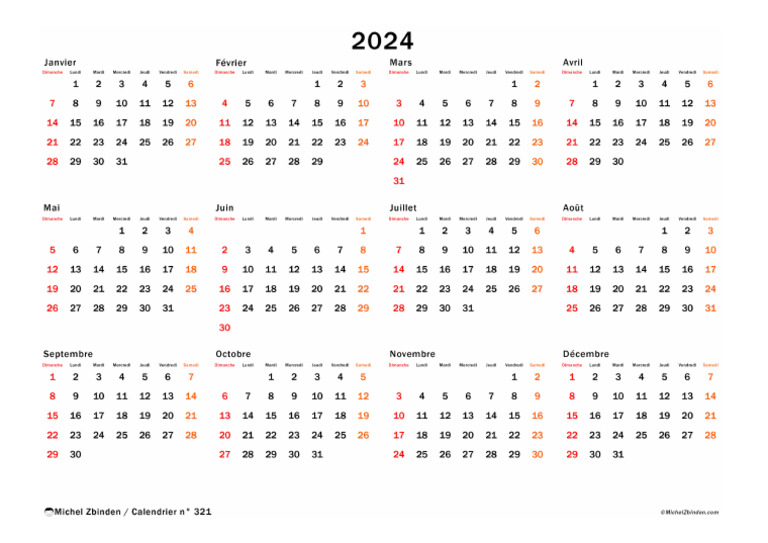 Calendrier Michel Zbinden | PDF