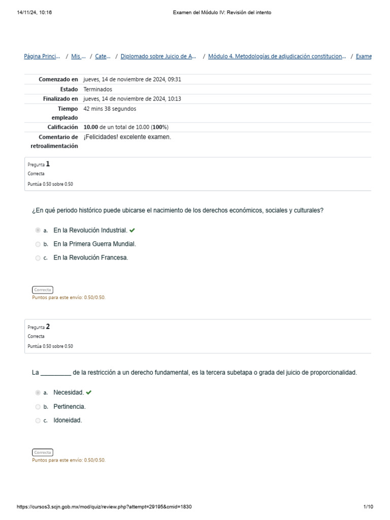 Examen Del Módulo IV - Revisión Del Intento-1 | PDF | Constitución | Juez