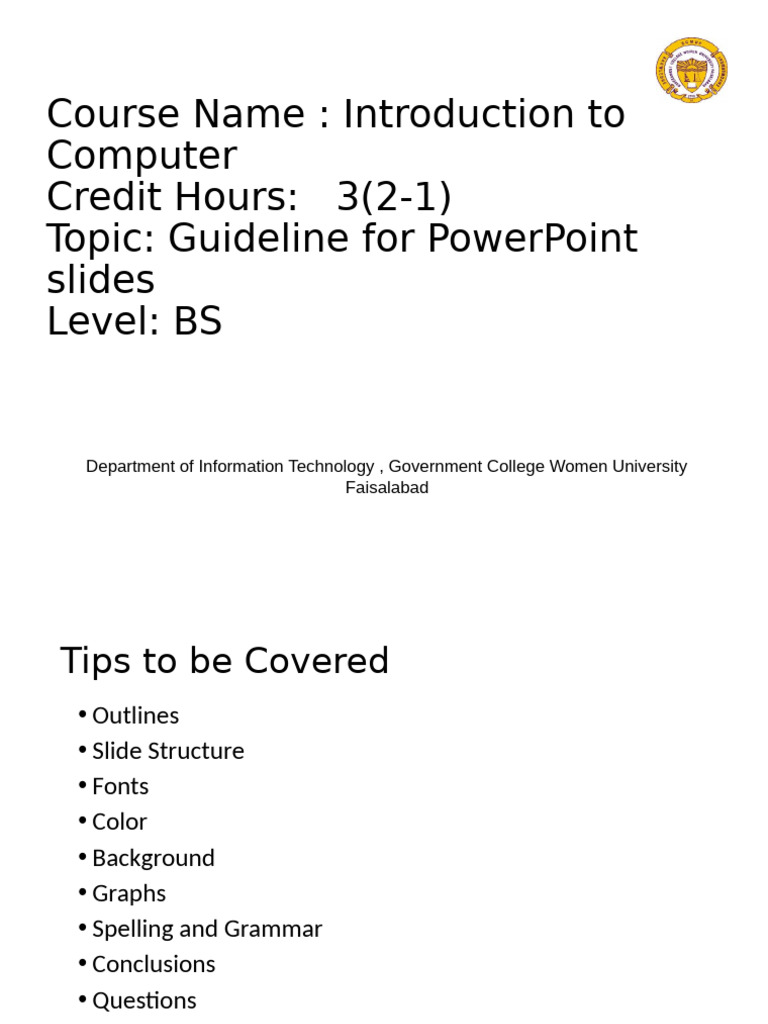 Lecture 17 Guideline For PowerPoint Slides | PDF | Human Communication ...