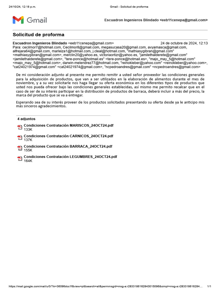 REPORTE DE SOLICITUD DE PROFORMA | PDF