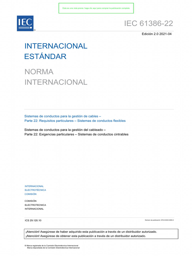 IEC 61386-22: Sistemas de conductos flexibles | PDF | Comisión ...