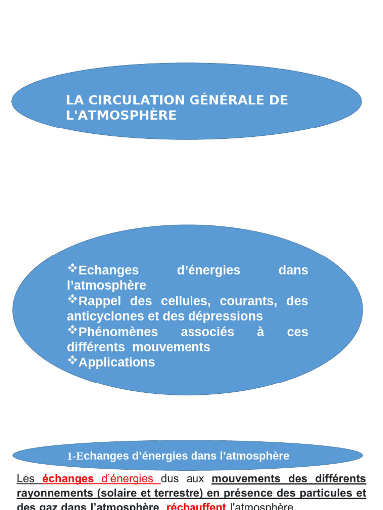 Circulation générale de l'atmosphère | PDF | Circulation atmosphérique ...
