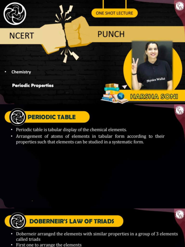 Periodic Classification NCERT PUNCH | PDF