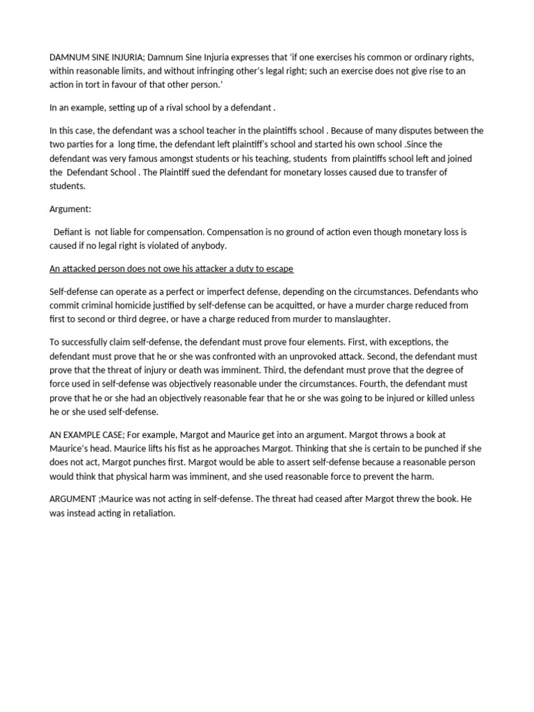 Damnum SIne Injuria | PDF | Law | Wellness