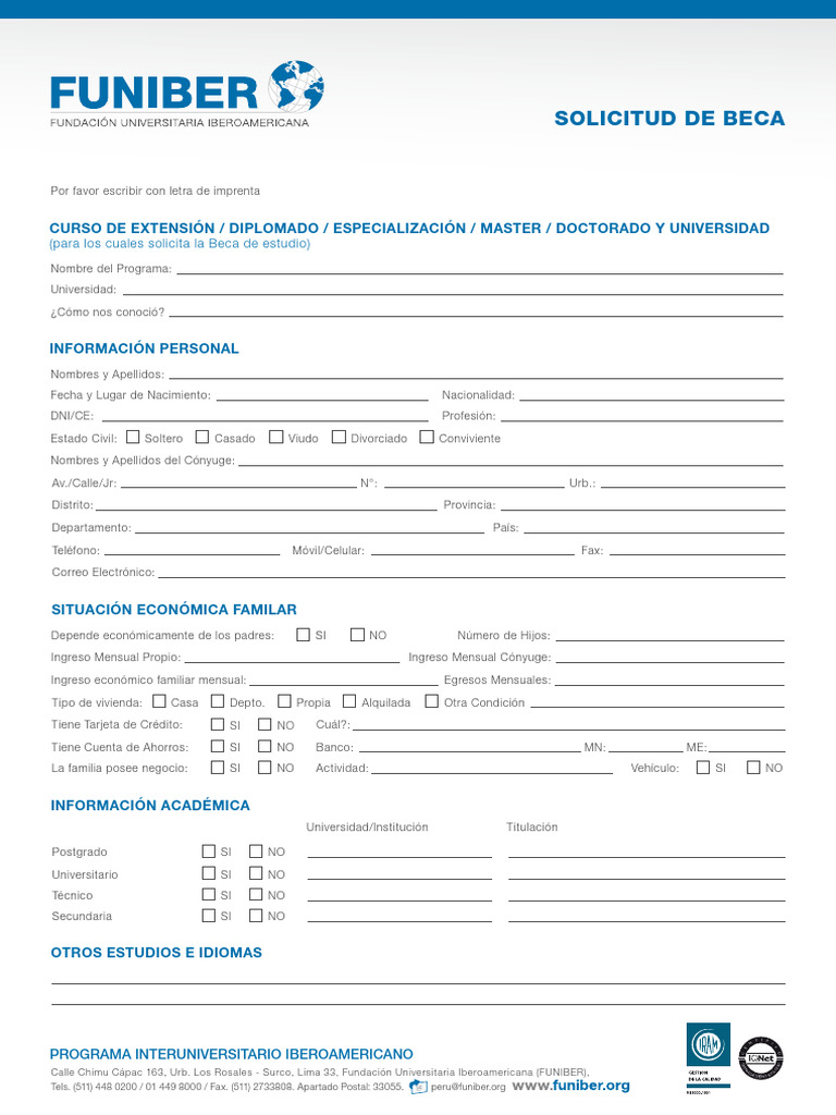 Solicitud de BECA | PDF