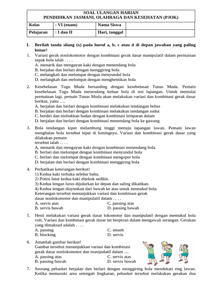 Soal Ulangan Harian Kelas 6 | PDF