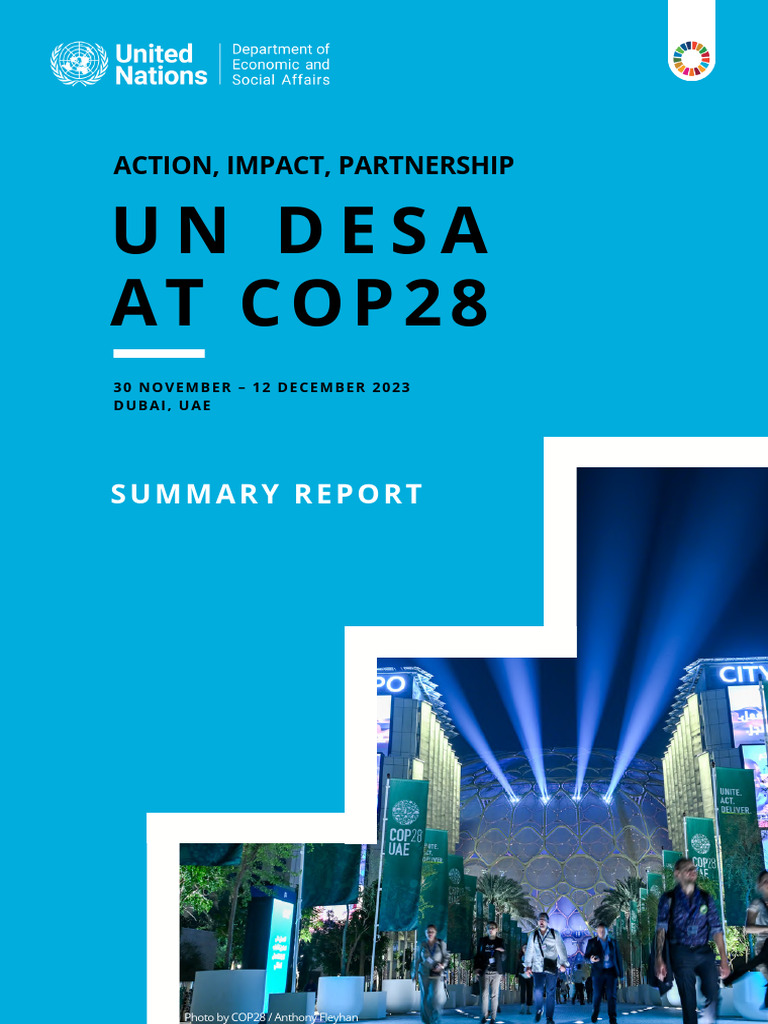 UN DESA at UNFCCC COP 28 - Summary Report | PDF | Sustainability | Low ...
