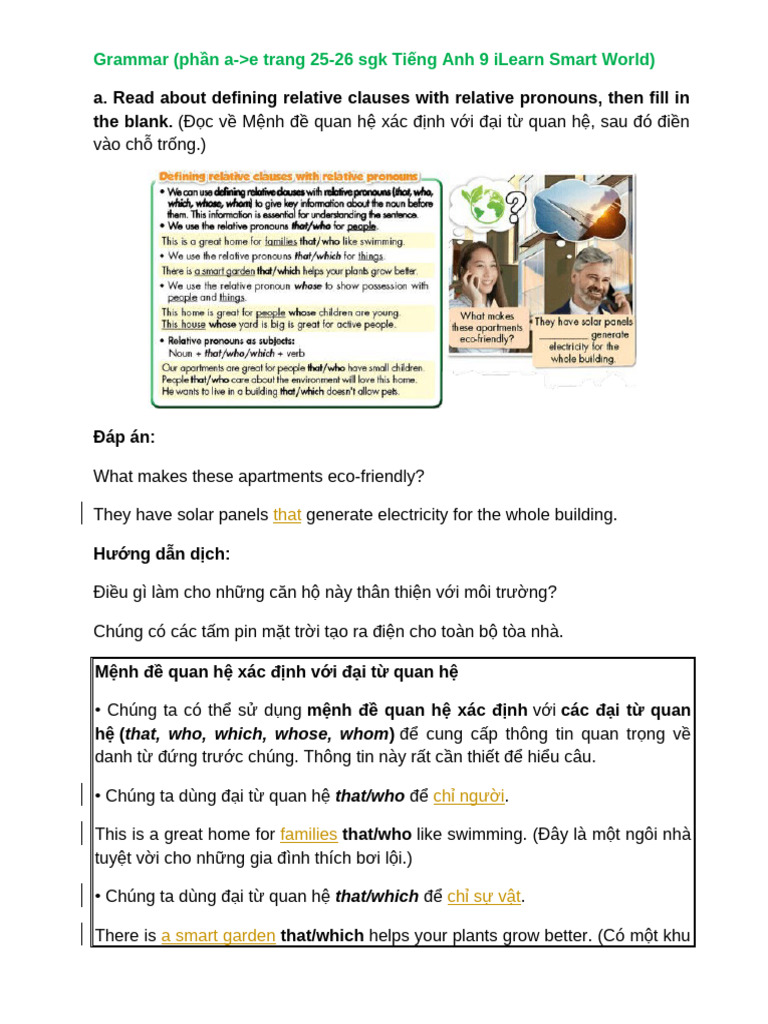 A. Read About Defining Relative Clauses With Relative Pronouns, Then ...