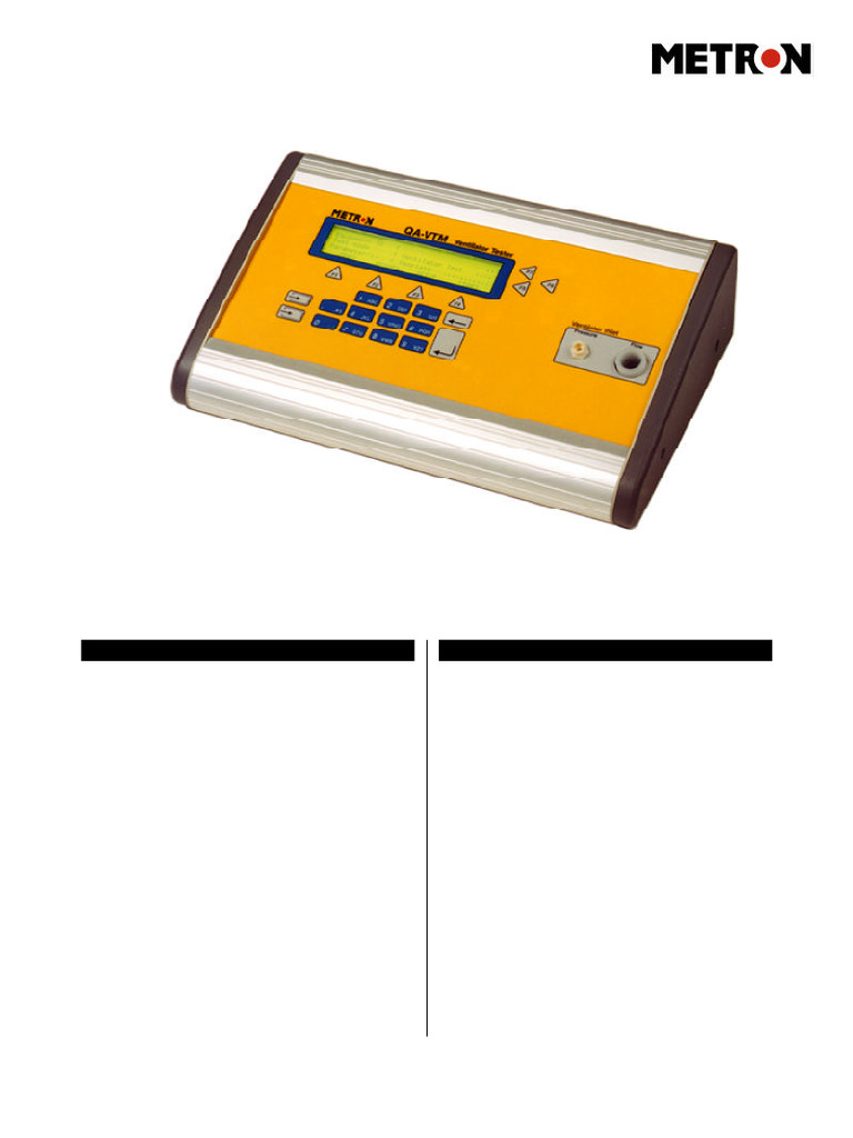 Analizador Ventilador Metron AQ-VTM | PDF | Computing