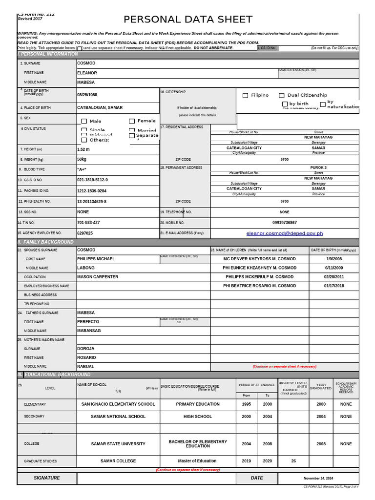 Cosmod - Eleanor PDS 2024 | PDF | Government