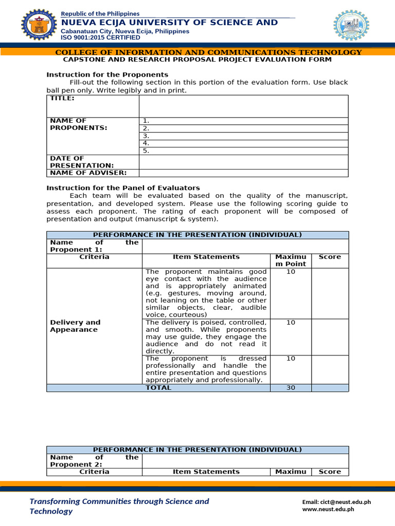 Capstone Project Evaluation Form | PDF | Data | Citation
