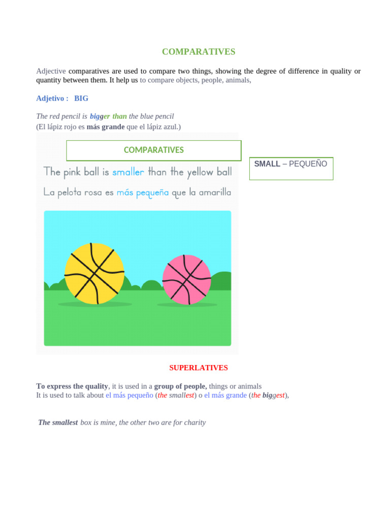 3.1 Adjectives Comparative and Superlative | PDF | Linguistic Morphology | Semantic Units