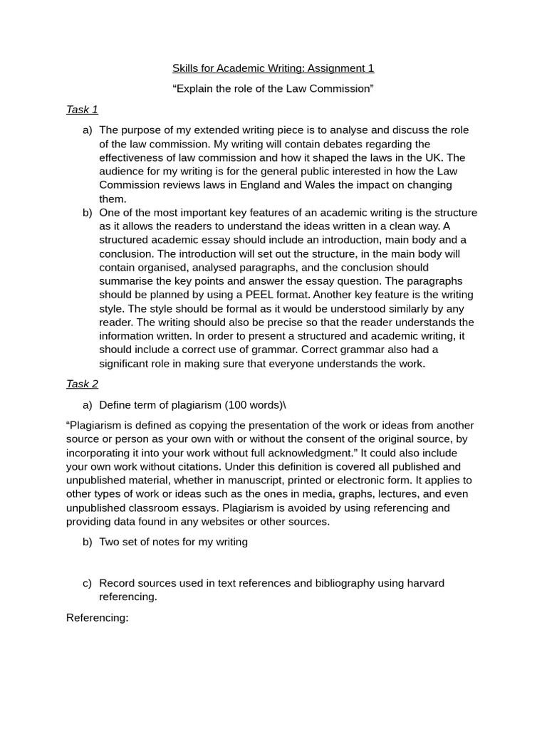 Study Skills Assignment | PDF | Plagiarism | Essays